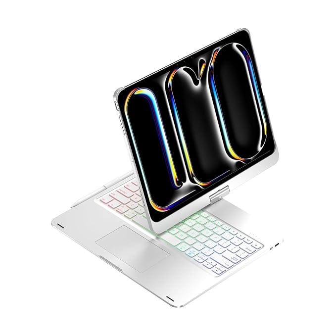 ProElite 360 Degree Rotatable Wireless Bluetooth TouchPad Keyboard Cas ...