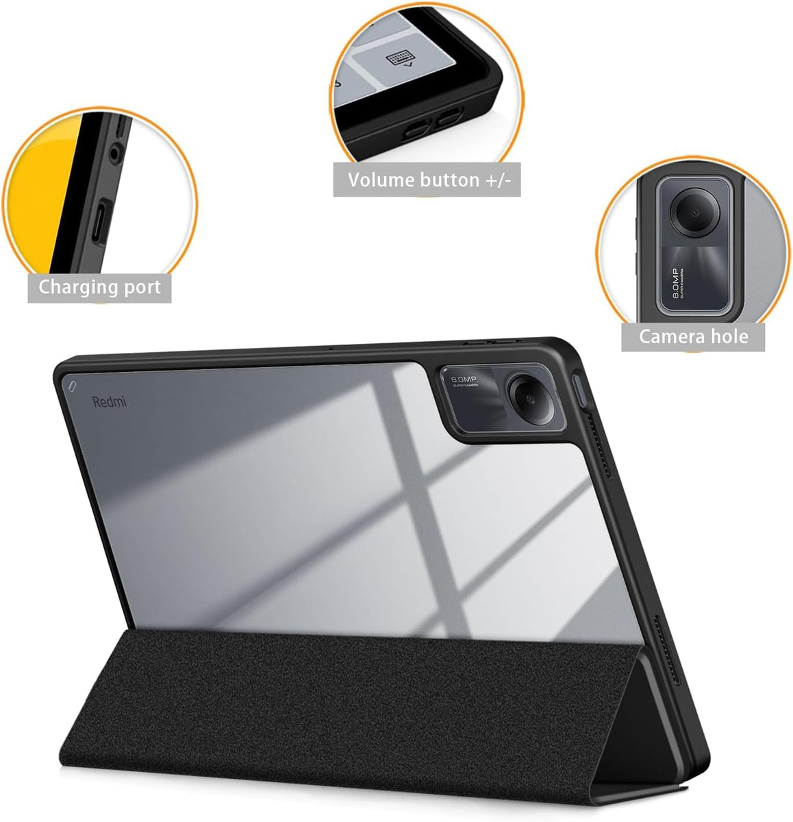 ProElite Case Cover for Redmi Pad SE 11 inch Cover, Transparent Flip C ...