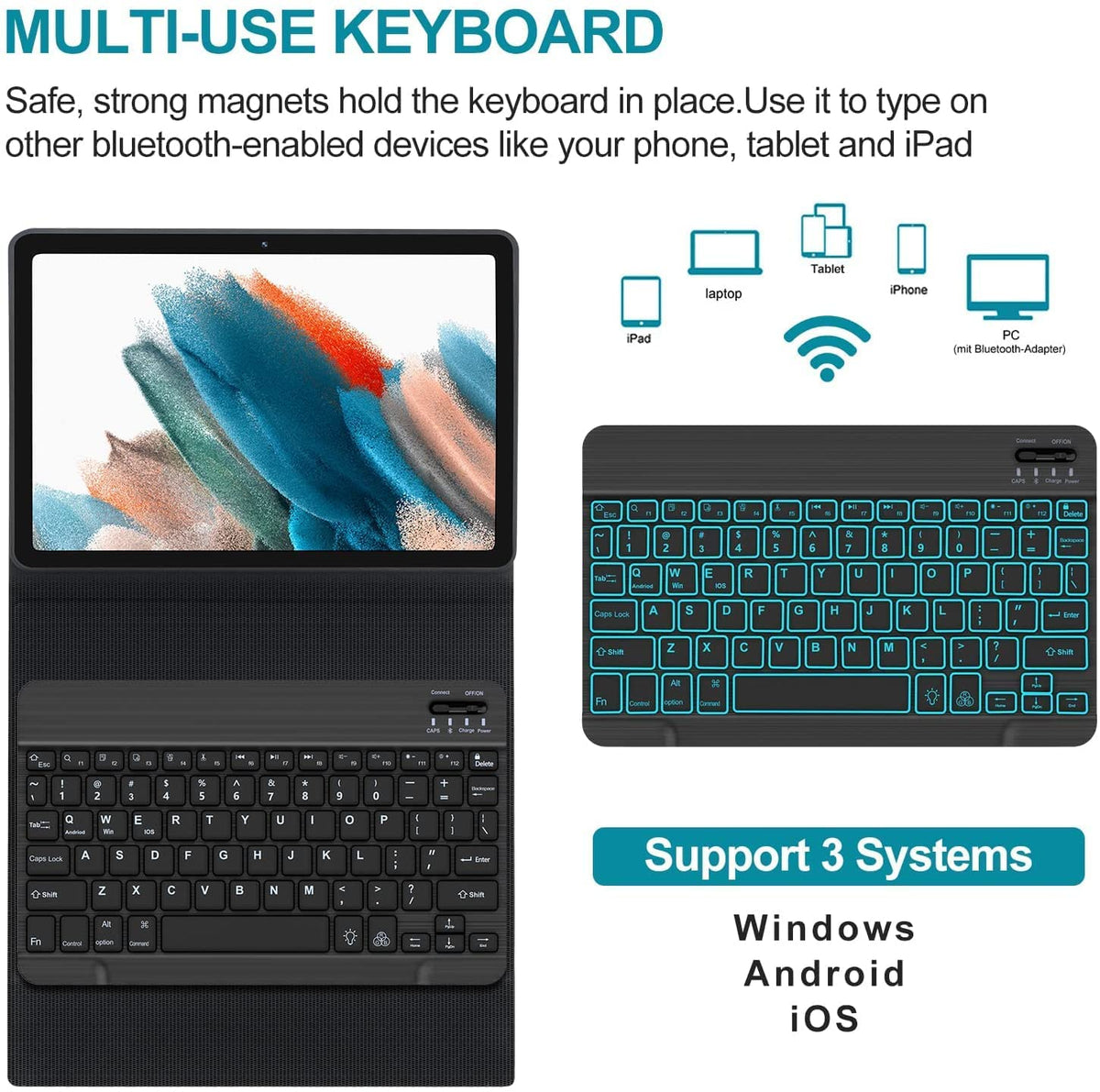 ProElite Keyboard case for Realme Pad 2 11.5 inch, Magnetic Detachable ...